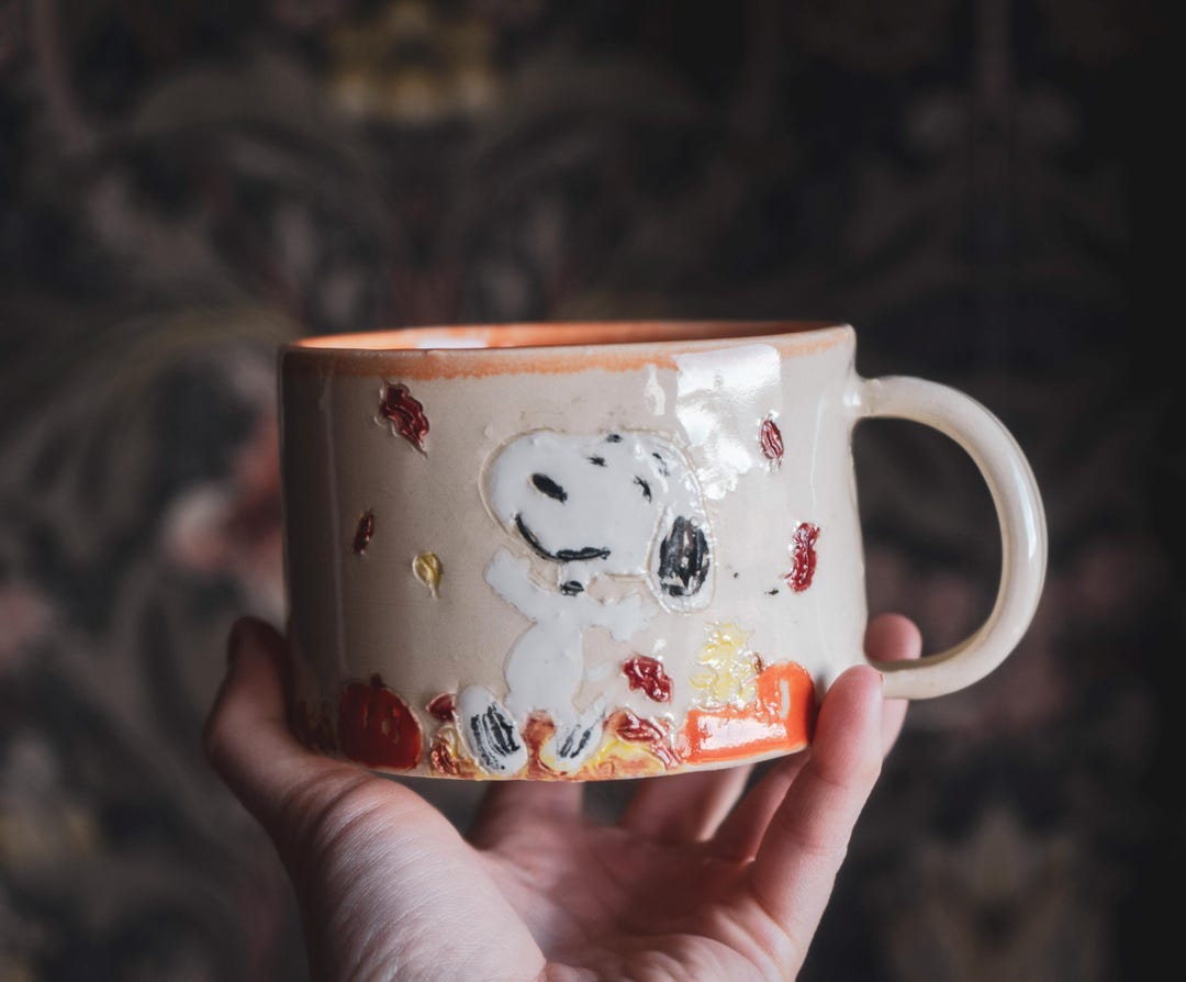Handmade Ceramic Peanuts Snoopy Fall Pottery Mug - Etsy