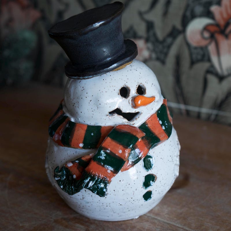 Ceramic Snowman - Etsy