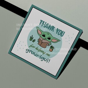 Grogu [grow-gu] Gift Tag, Teacher Appreciation, Thank You for Helping ...