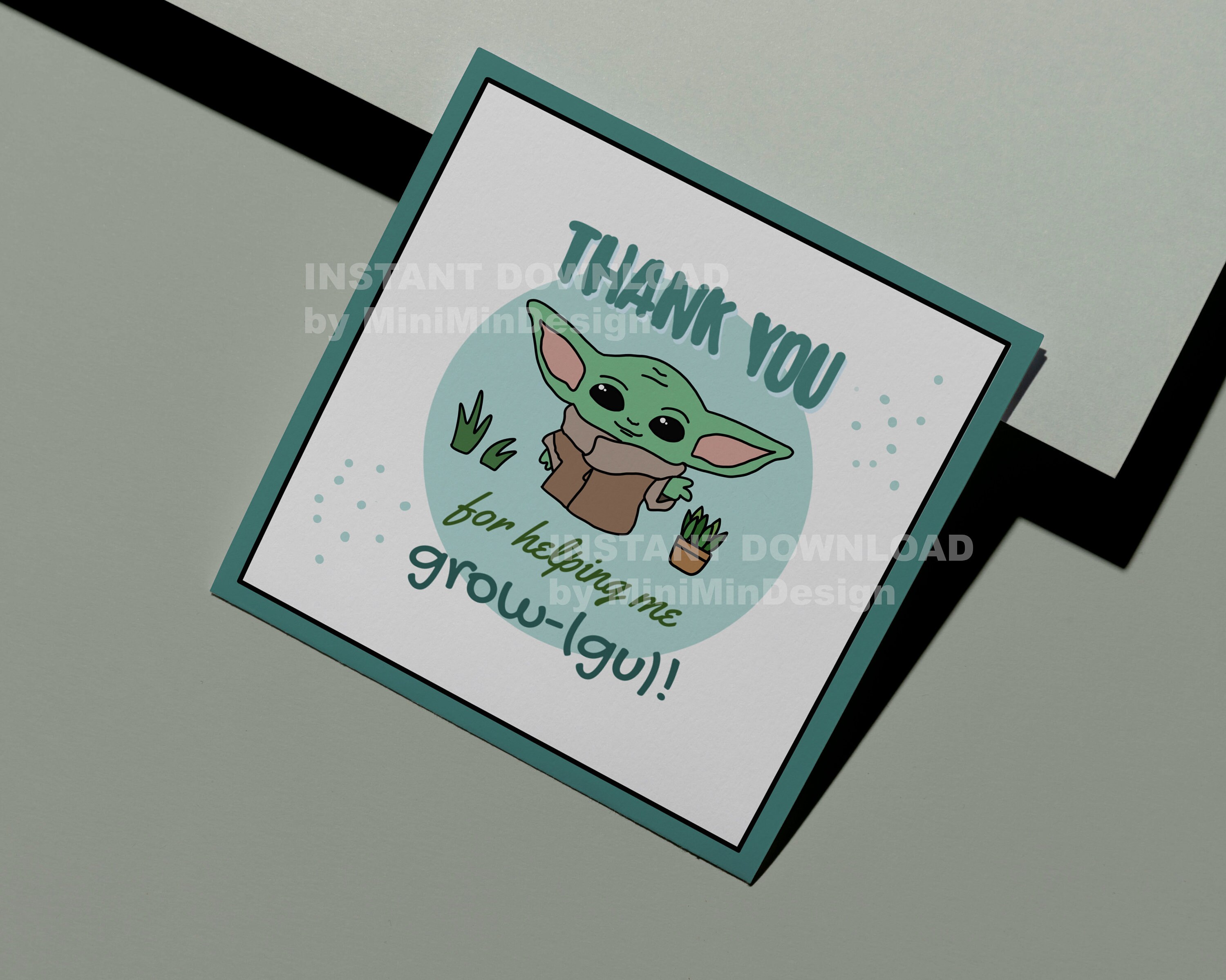 Grogu [grow-gu] Gift Tag, Teacher Appreciation, Thank You for Helping ...