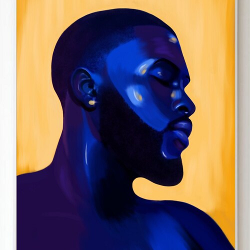 Feeling Blue African American Man Painting Black Art - Etsy