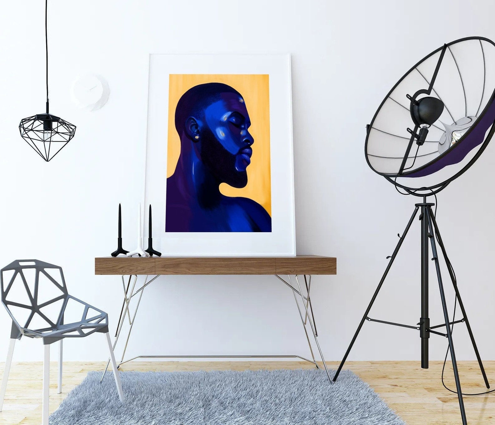 Feeling Blue | African American Man Painting | Black Art | Printable ...