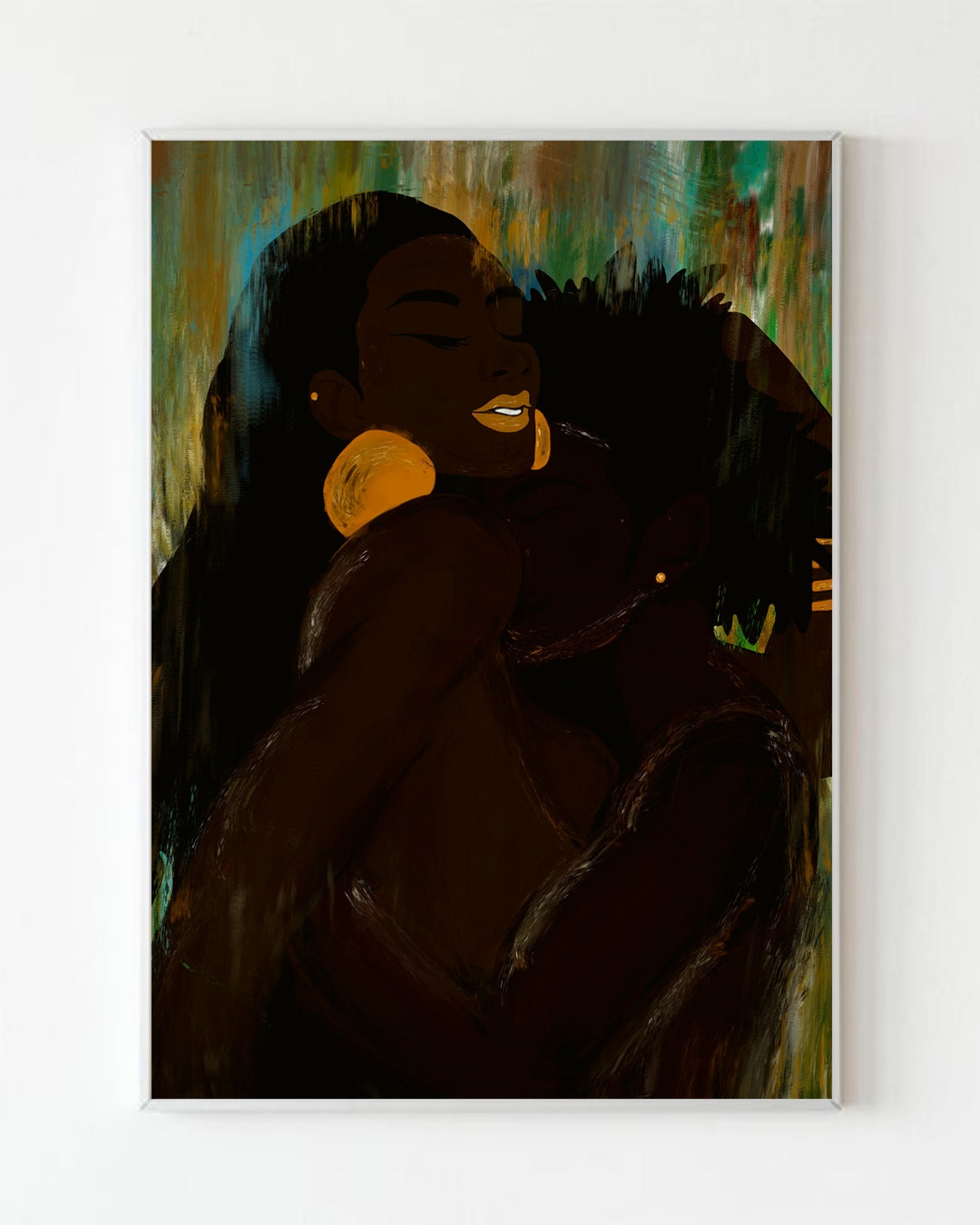 Black Couple Art | Black Art | Abstract Painting | People Painting | Power Couple | African ...