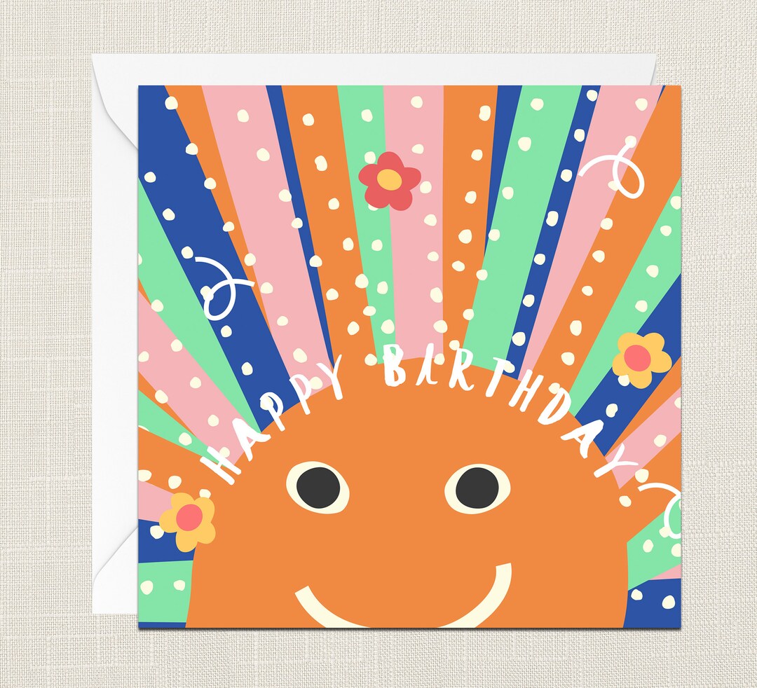Happy Birthday Sunshine Beams Greetings Card With Envelope - Cards for ...
