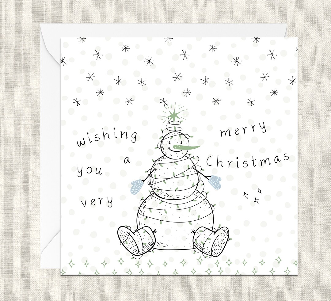 Wishing You A Very Merry Christmas Greetings Card With Envelope - Merry ...