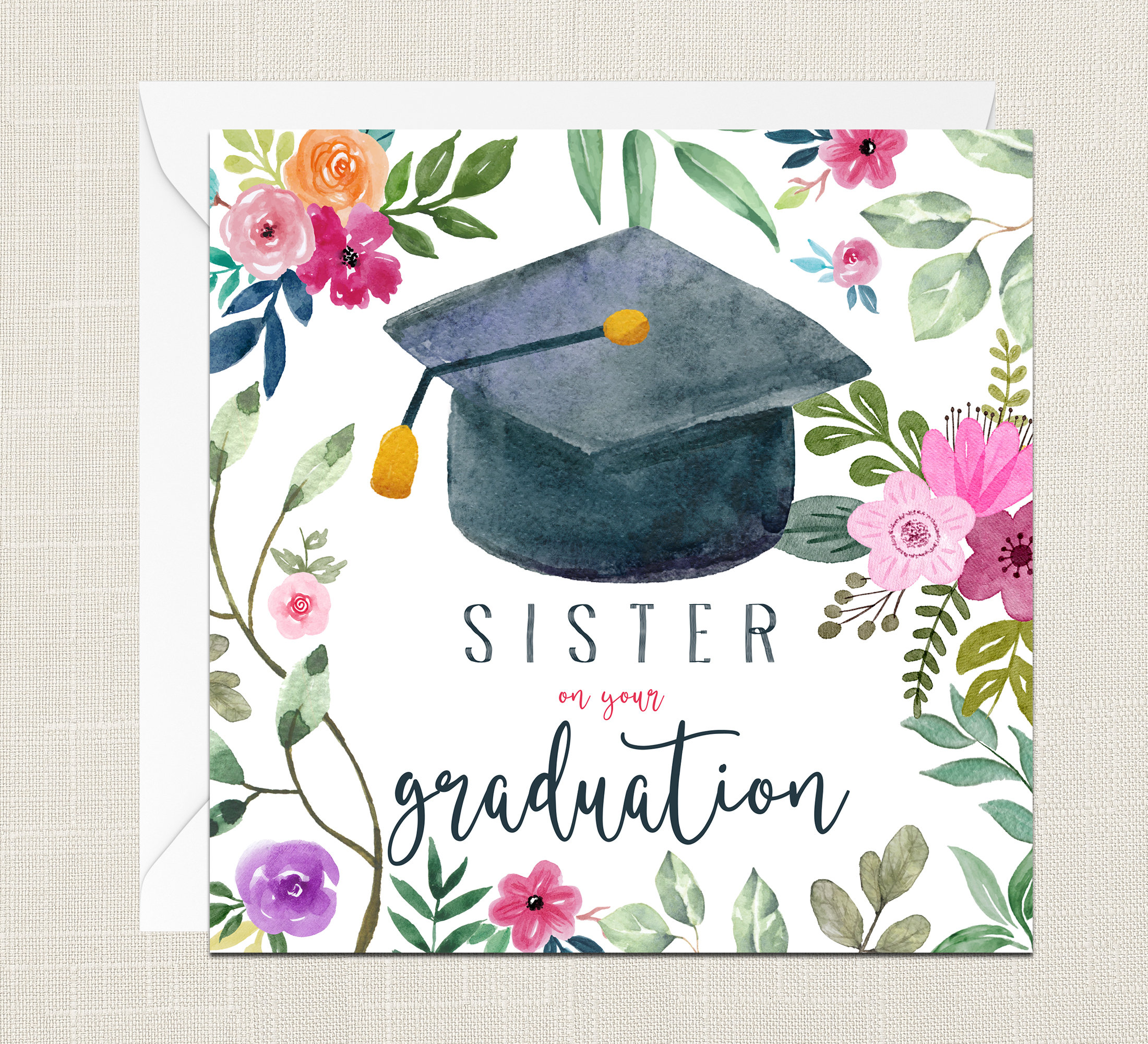 Sister on Your Graduation Greetings Card With Envelope - Cards for Her ...