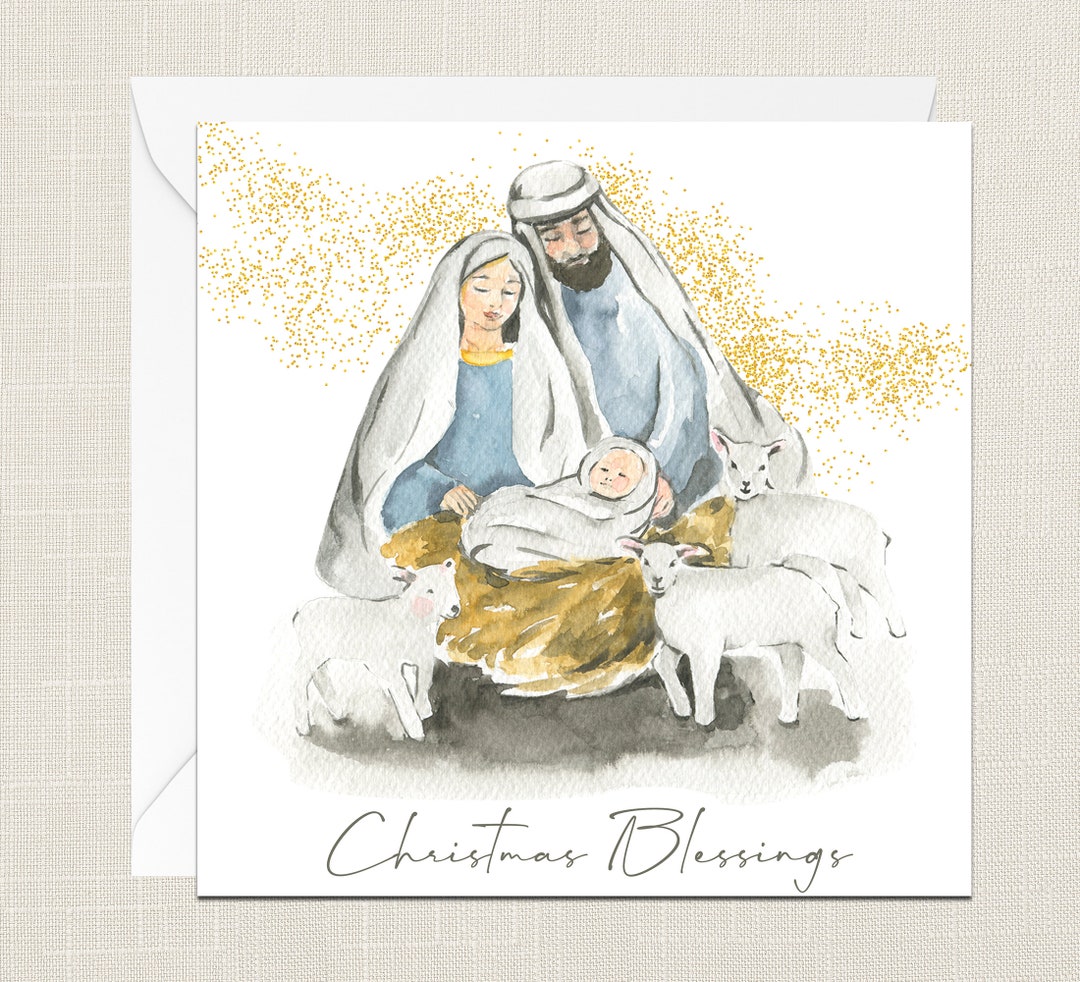 Christmas Blessings Greetings Card With Envelope - Merry Xmas Happy ...