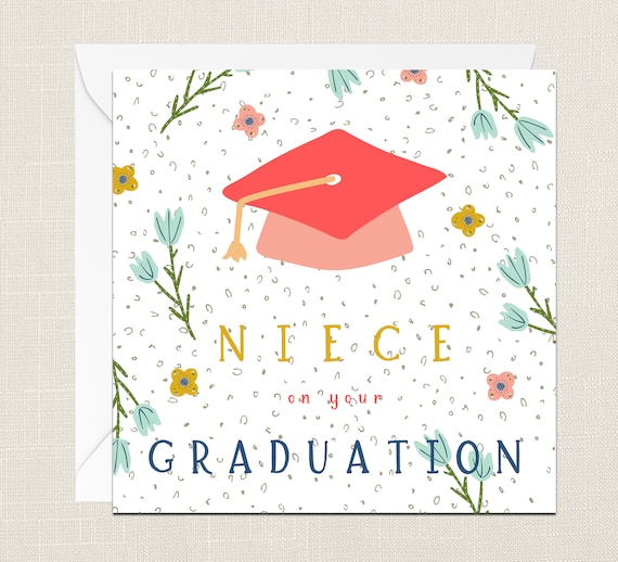 Niece on Your Graduation Greetings Card With Envelope Cards | Etsy