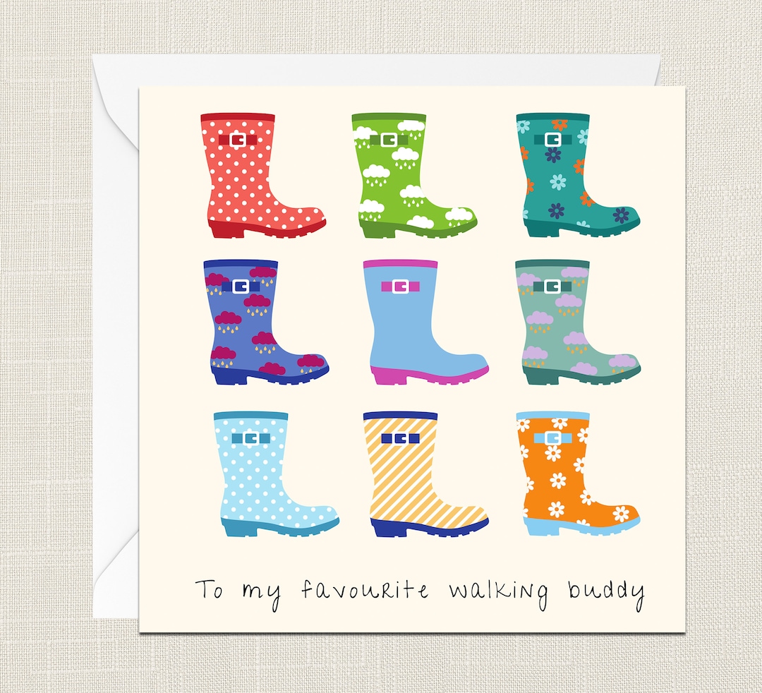 To My Favourite Walking Buddy Greetings Card With Envelope - Birthday ...