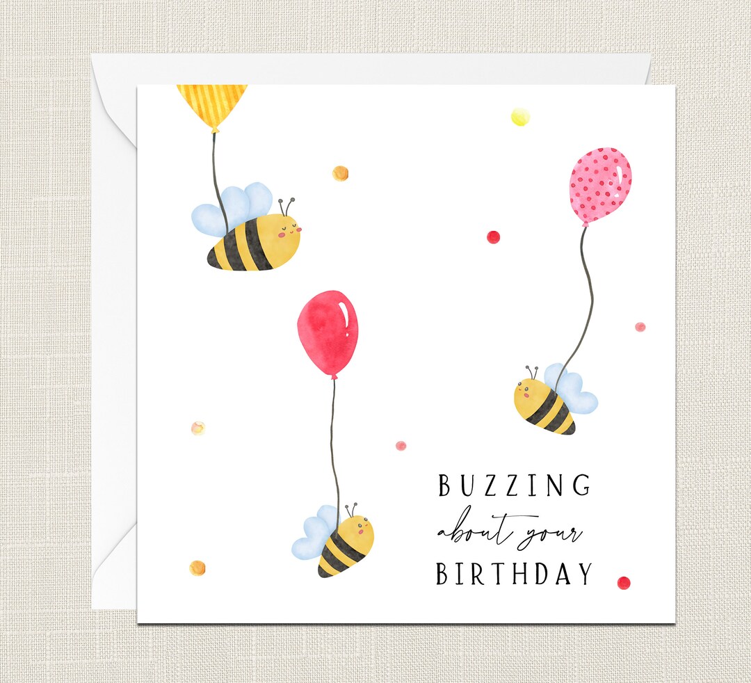 Buzzing About Your Birthday Greetings Card With Envelope - Gifts for ...