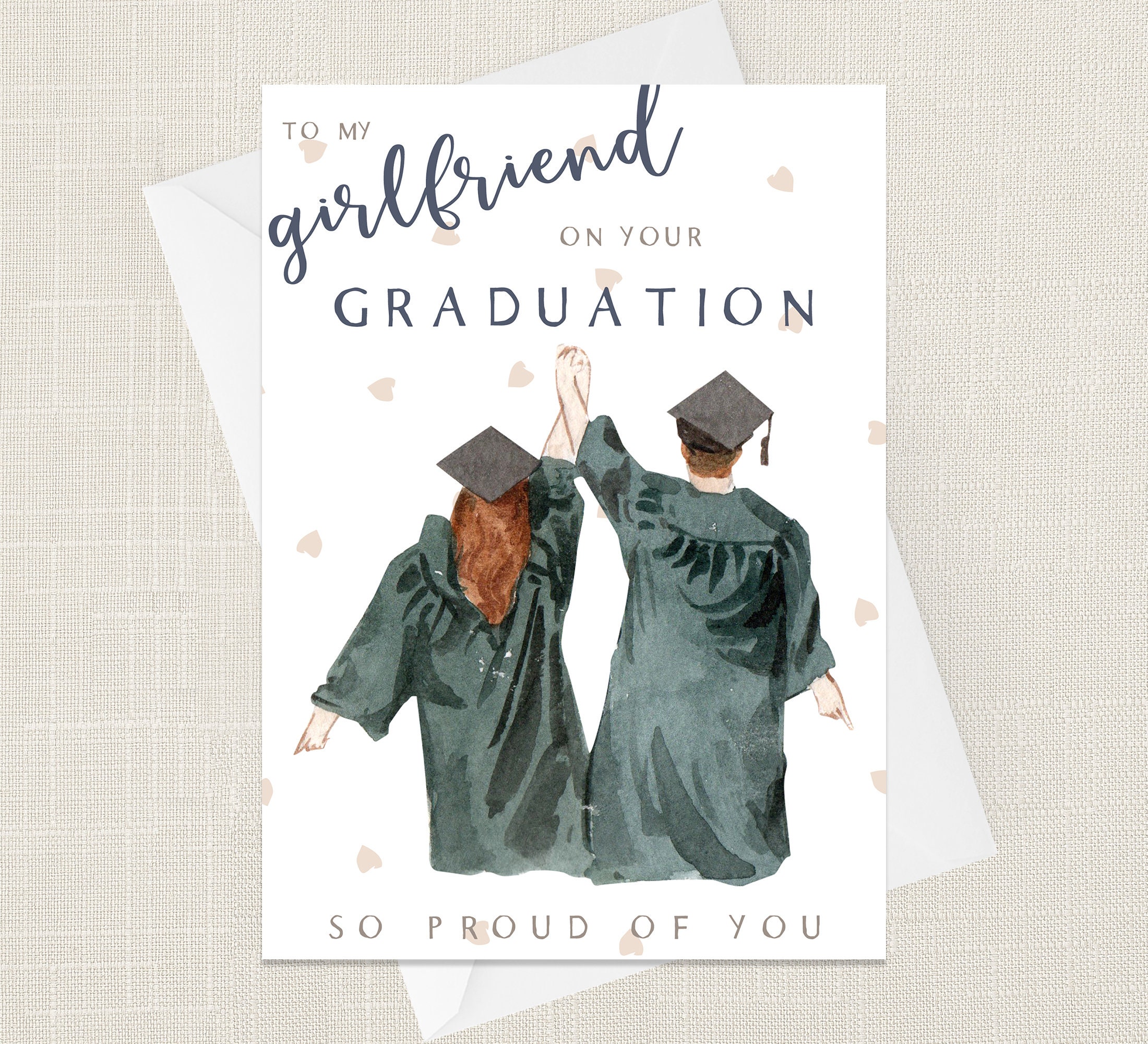 Girlfriend On Your Graduation Greetings Card with Envelope | Etsy