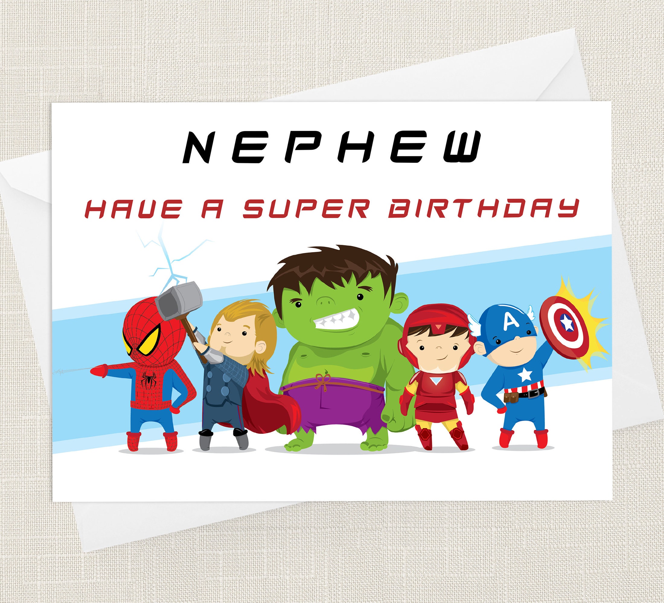 Nephew Have A Super Birthday Superhero Greetings Card With Envelope ...