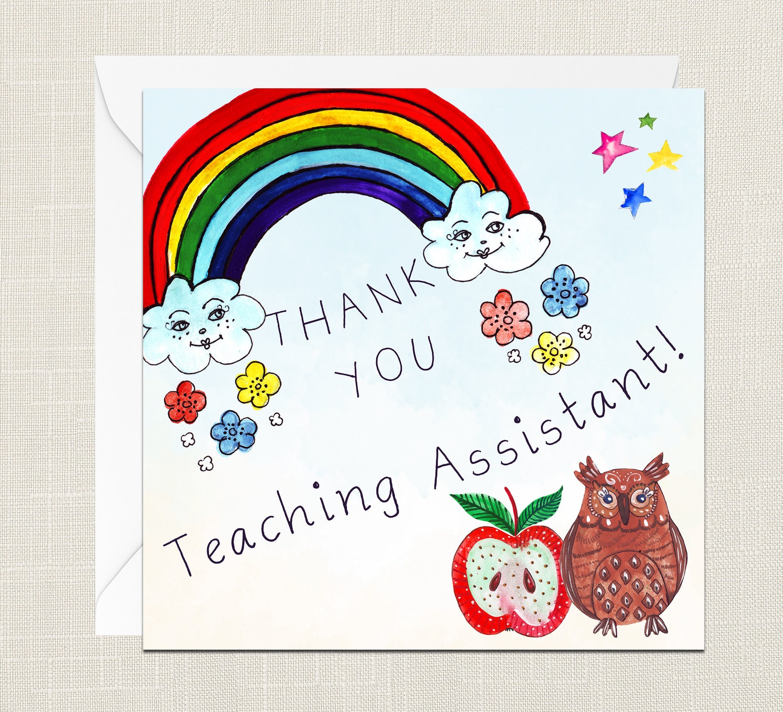 Thank You Teaching Assistant Greetings Card With Envelope - Childrens ...