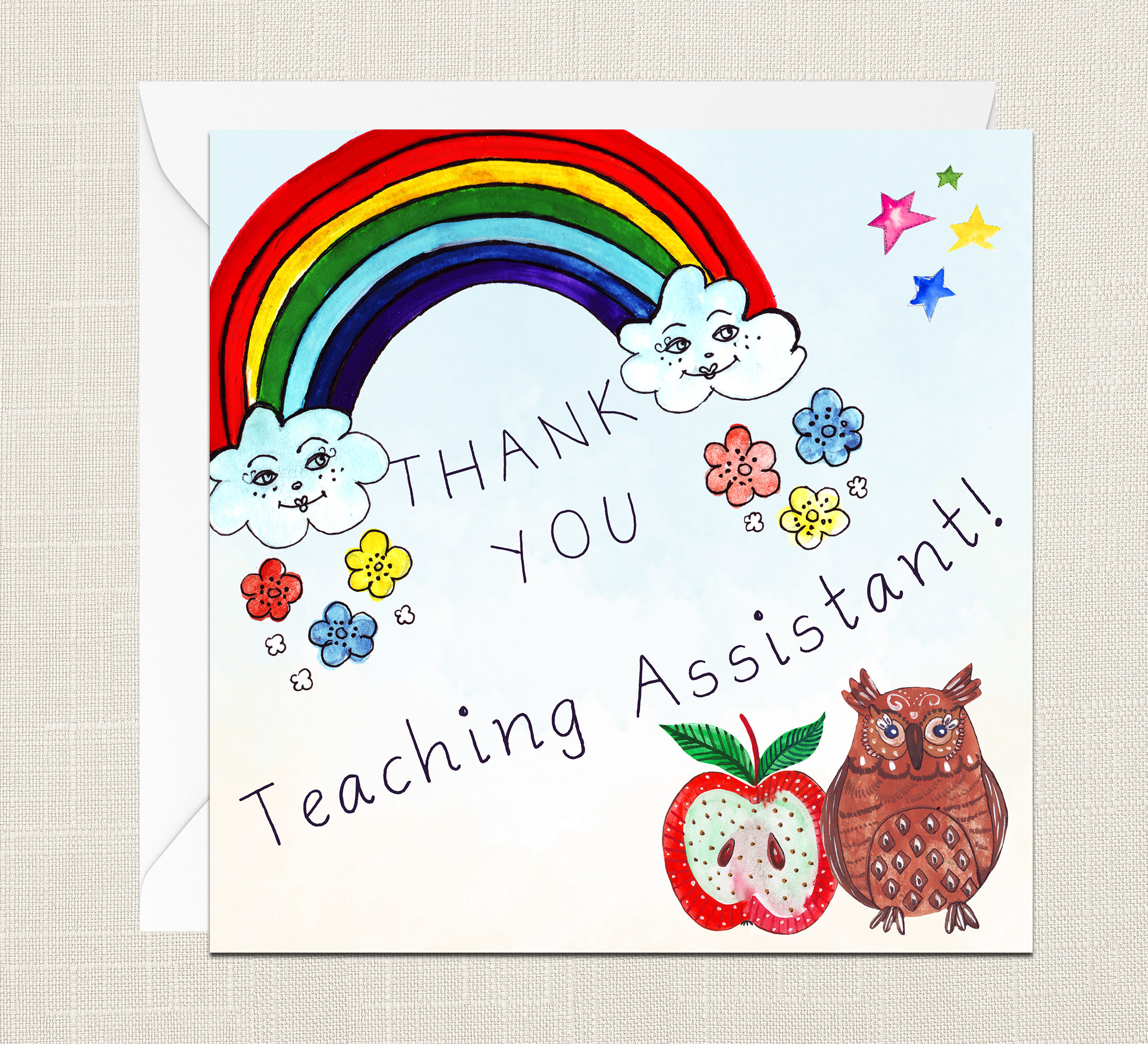 Thank You Teaching Assistant Greetings Card With Envelope - Childrens ...