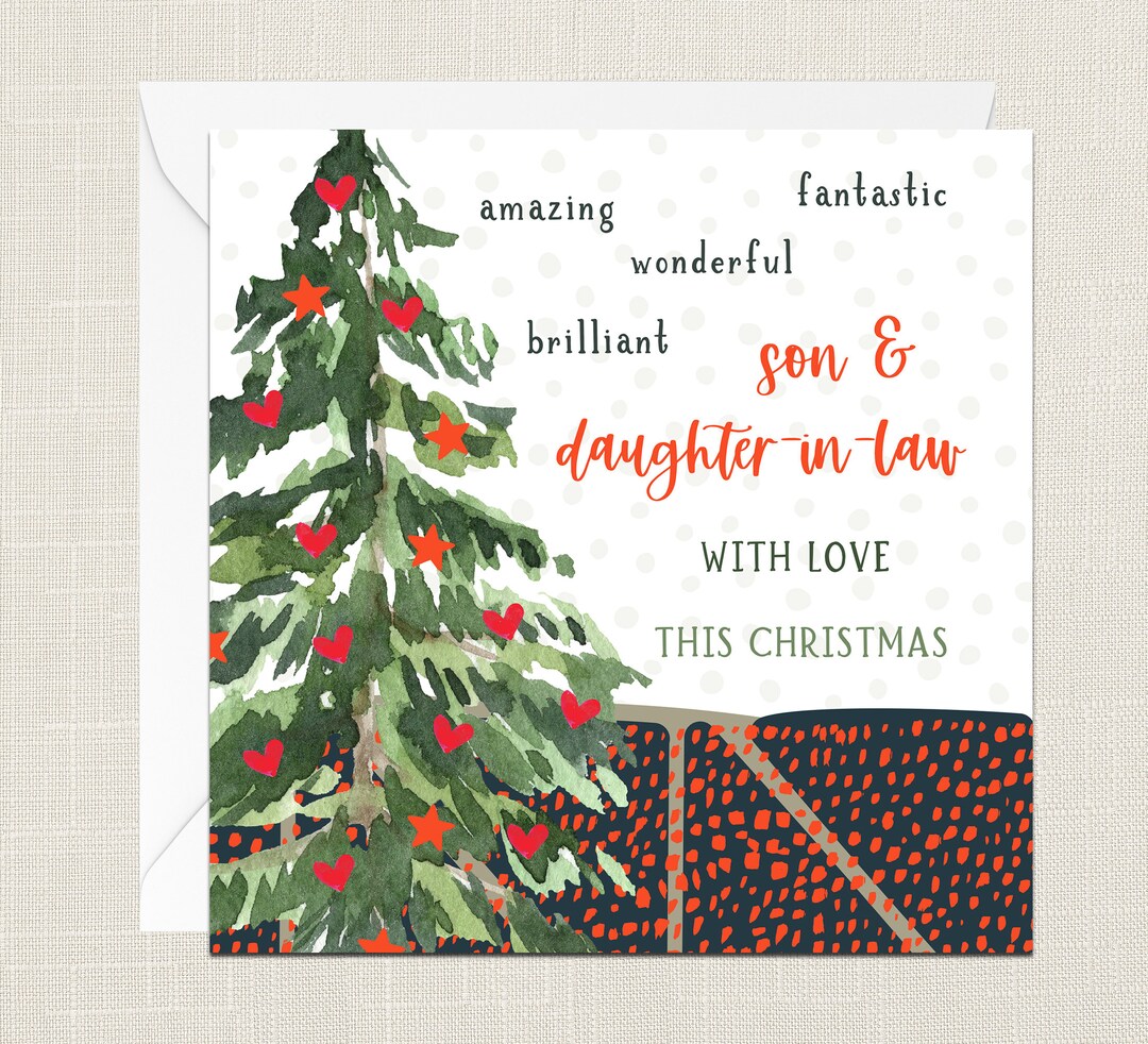 Son and Daughter-in-law With Love This Christmas Greetings Card With ...