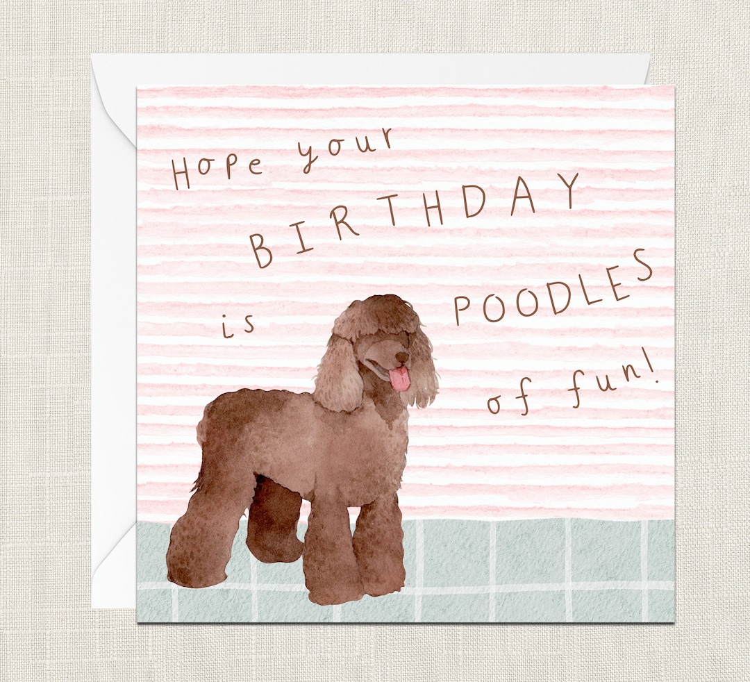 Hope Your Birthday is Poodles of Fun Greetings Card With Envelope ...
