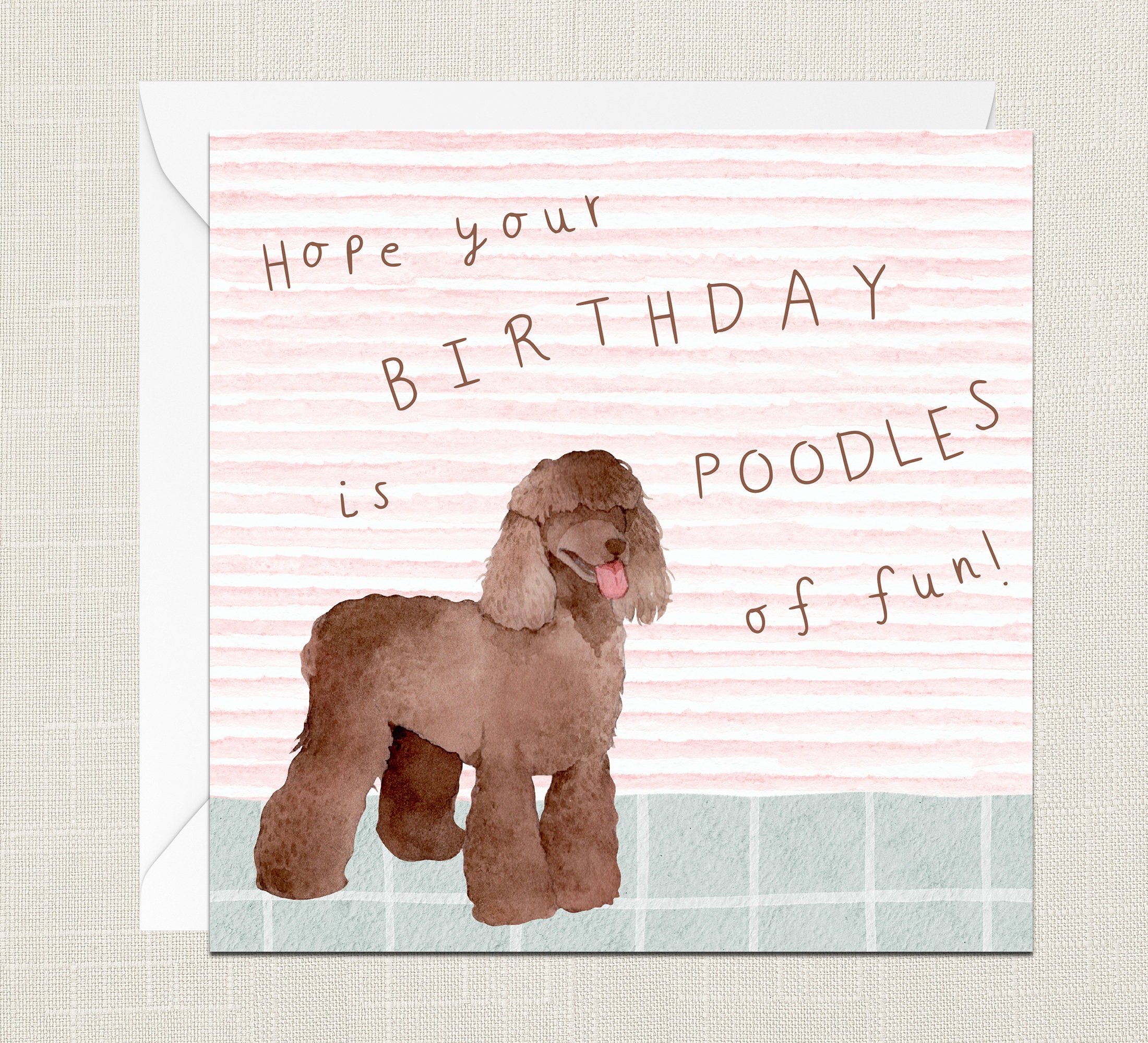 Hope Your Birthday is Poodles of Fun Greetings Card With Envelope ...