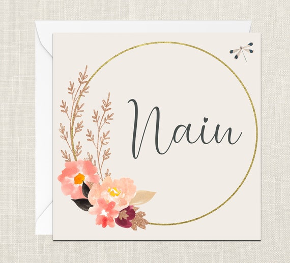 Nain Greetings Card With Envelope Cards for Her Gifts for | Etsy