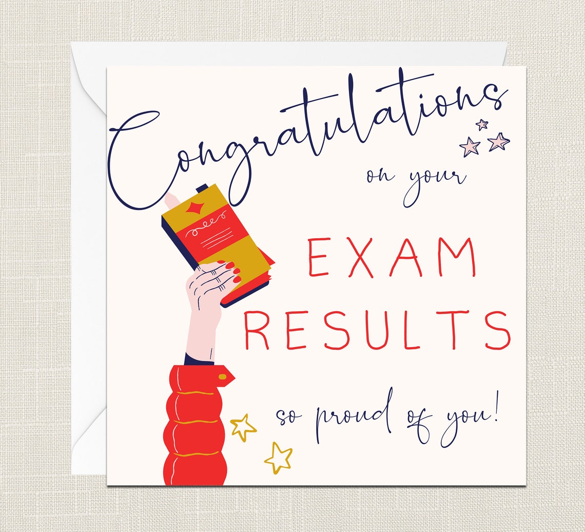 Congratulations on Your Exam Results Greetings Card With Envelope - for ...
