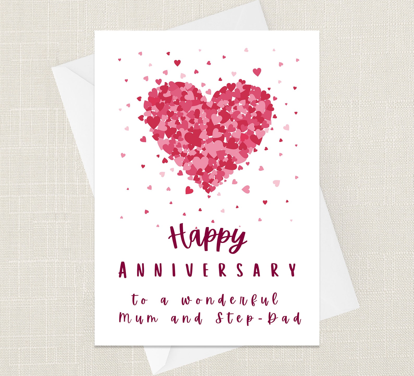 Happy Anniversary To A Wonderful Mum And Step-Dad Greetings | Etsy