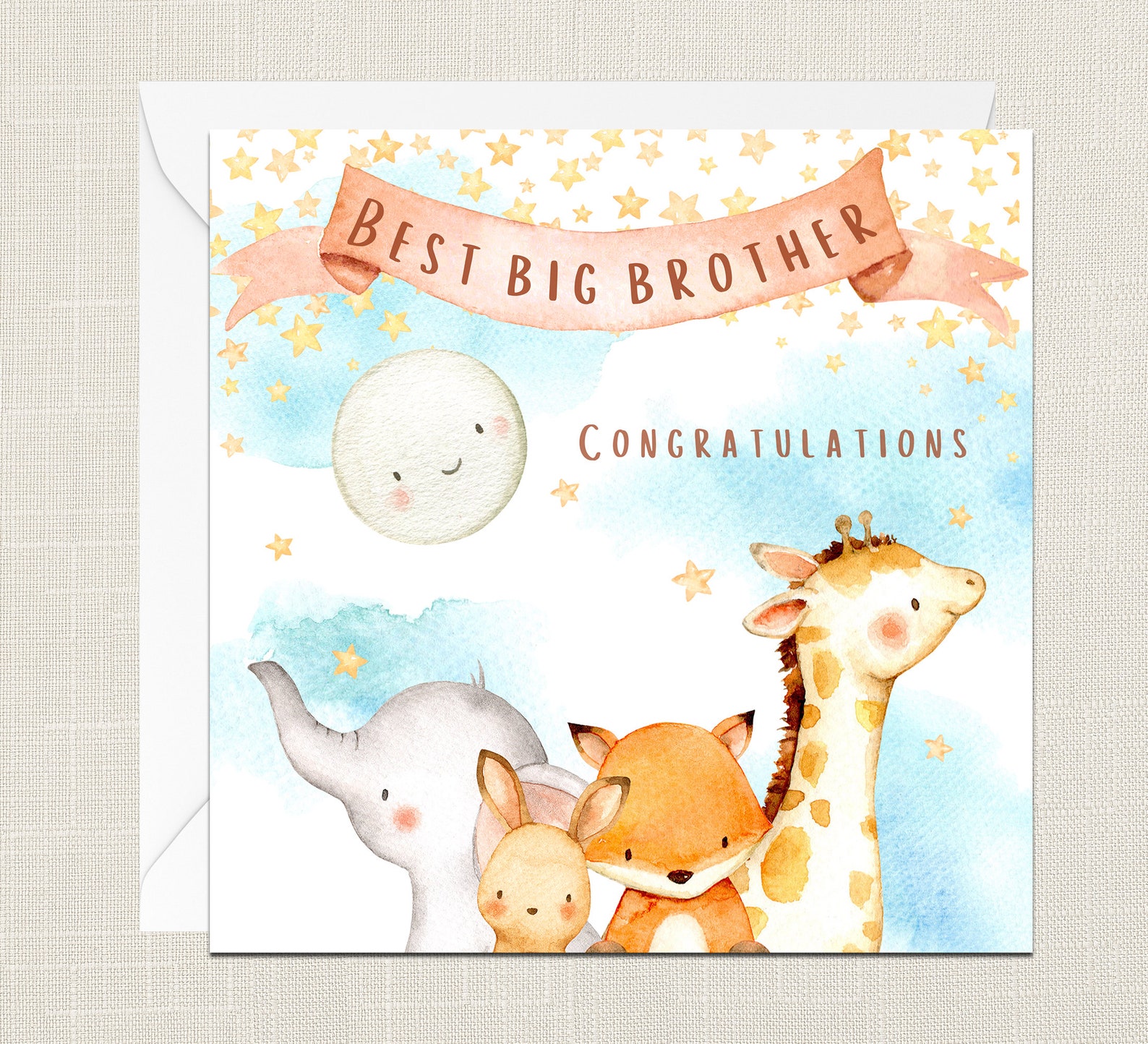 Best Big Brother Congratulations Greetings Card With Envelope - Birth ...