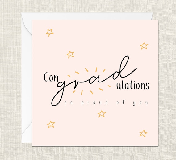 Congratulations Graduation Greetings Card With Envelope | Etsy