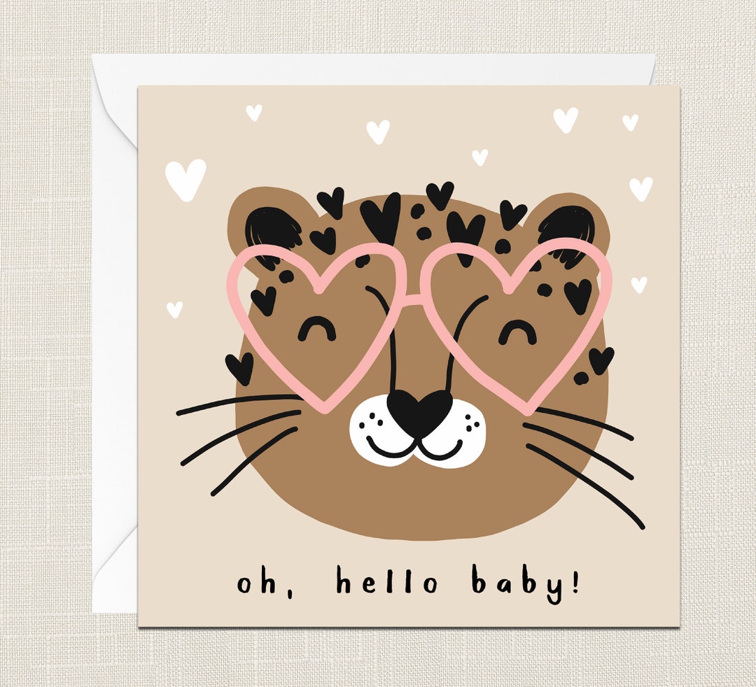 Oh, Hello Baby Greetings Card With Envelope - Birth Card - Christening ...