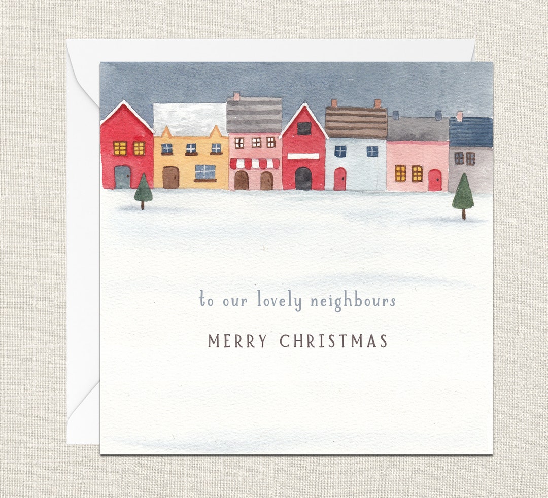 To Our Lovely Neighbours Merry Christmas Greetings Card With Envelope ...