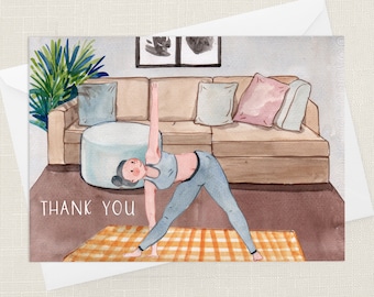 Thank You Card Yoga | Etsy