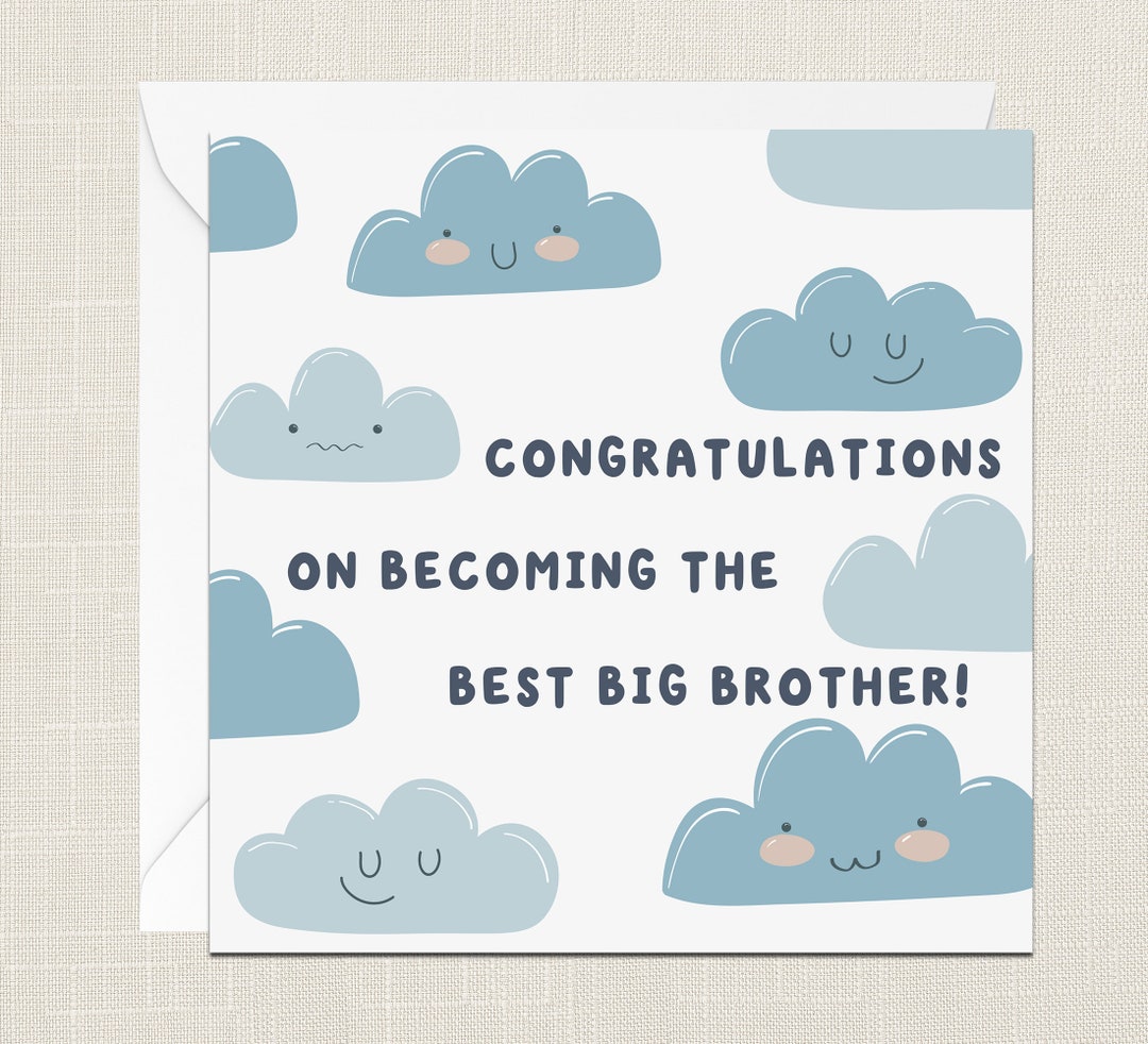 Congratulations on Becoming the Best Big Brother! Greetings Card With ...