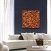 Large Multicolored Psychedelic Painting, Abstract Framed Canvas (39x39 ...