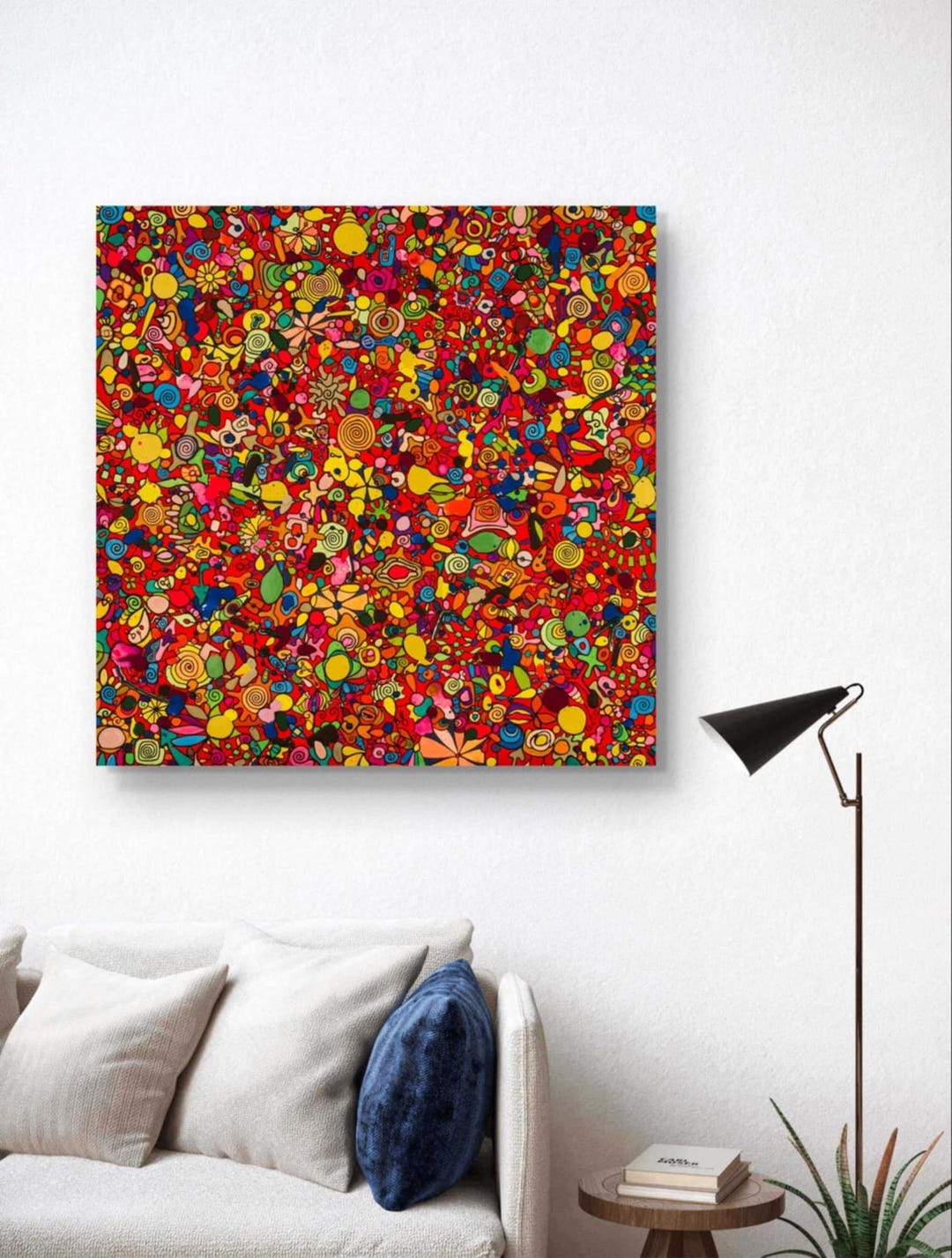 Large 39x39 In, 100x100 Cm, LEMINX - MATRIX, Multicolored Psychedelic ...