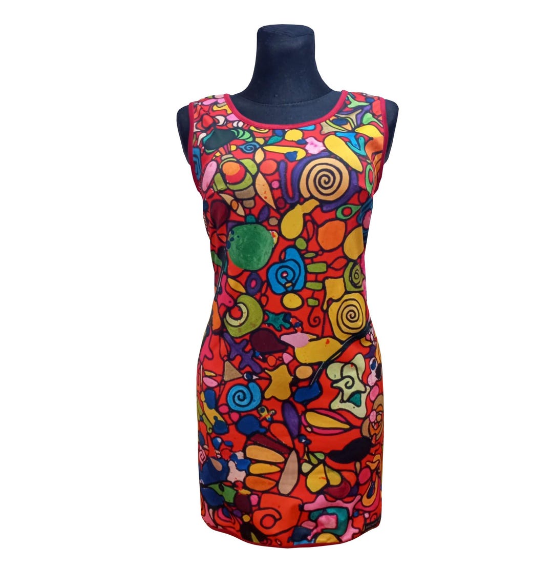 Handmade Colorful Mini Dress – Matrix Pattern, Size US 6-8 EU 36-38 - Etsy
