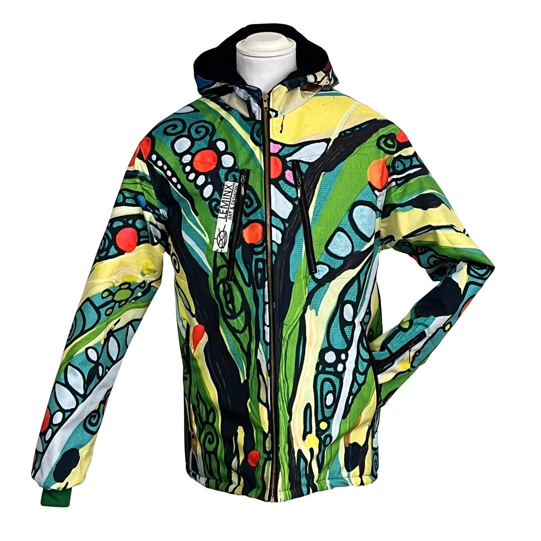 Abstract Art Softshell Jacket – Men's Winter Sportswear, Size L - Etsy