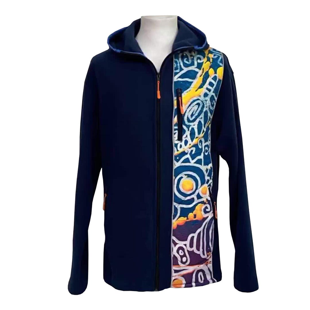Abstract Psychedelic Fleece Hoodie - Handmade Softshell Sportswear - Etsy