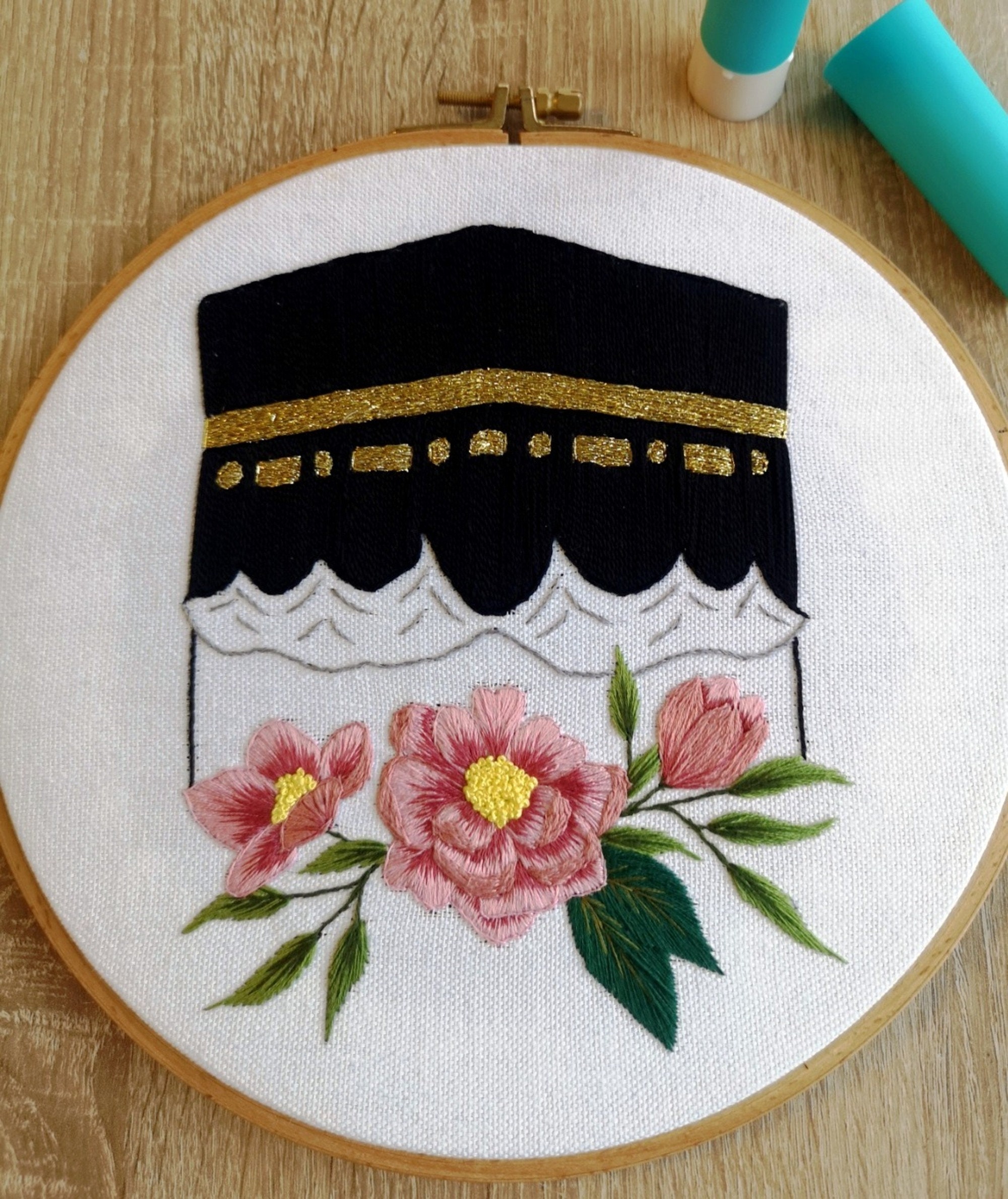 Kaaba, Embroidery Picture, Embroidery Frame, 22 Cm, Wall Decoration ...