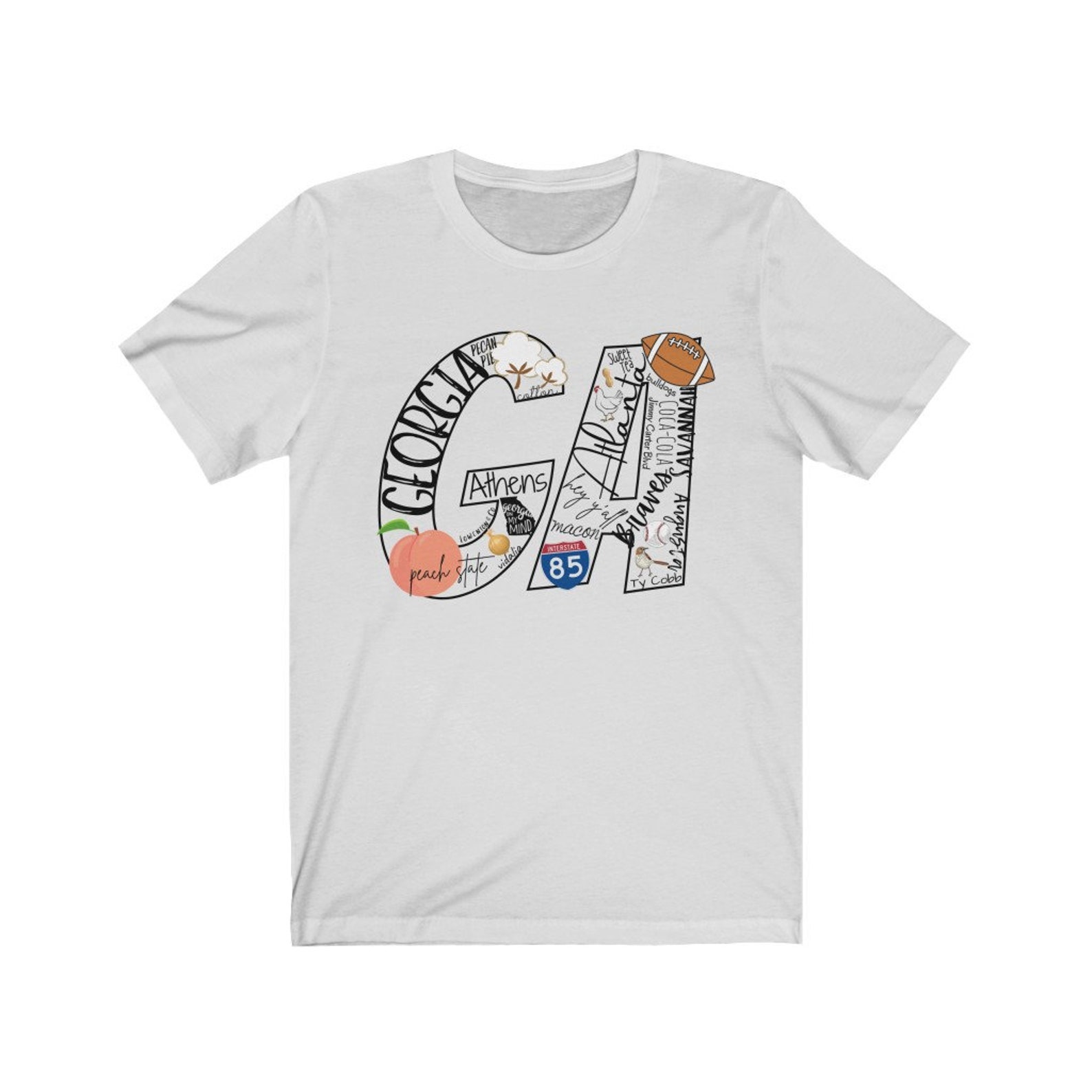 GA Tee Georgia Tshirt | Etsy