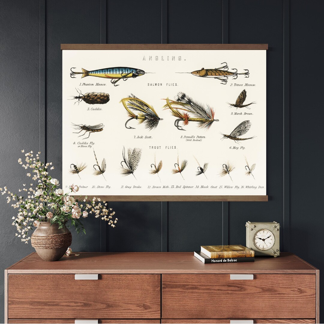 Fly Fishing Sign, Lake House Decor, Cabin Tapestry, Gifts for Him ...
