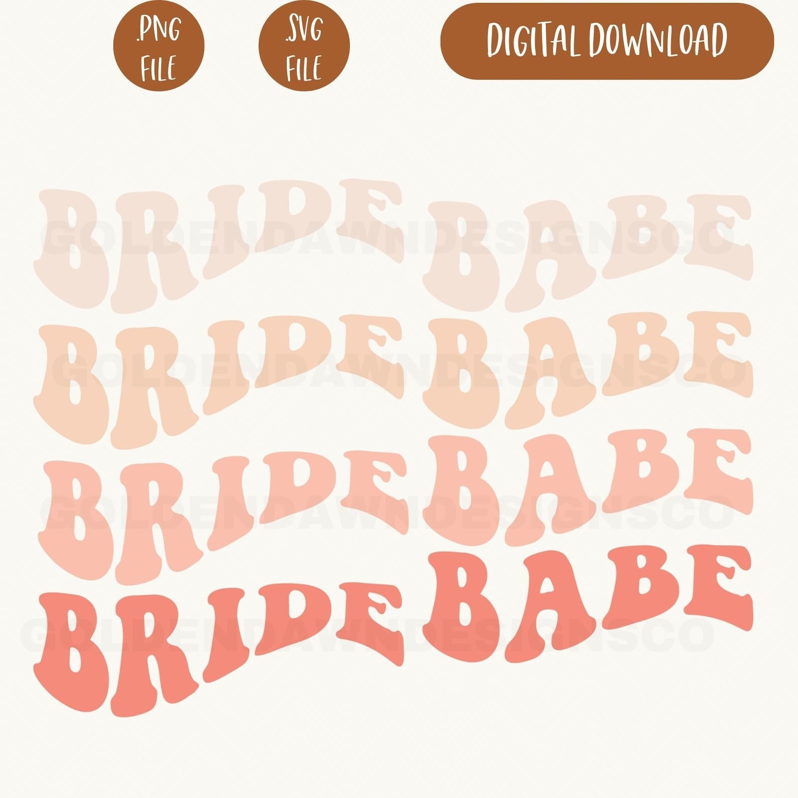 Bride Babe Groovy Wavy SVG, Wedding Svg, Bachelorette Party Svg, Design ...