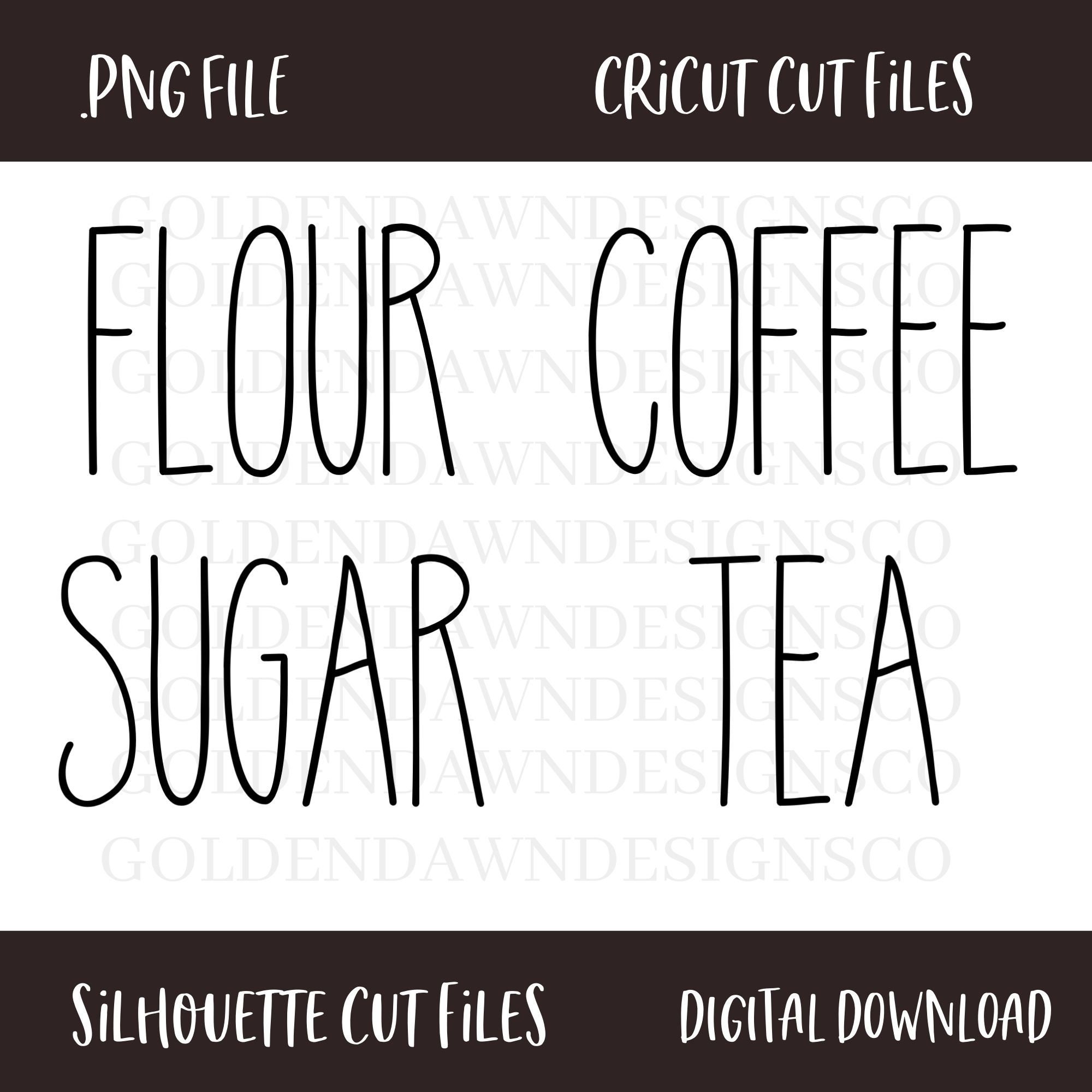 Rae Dunn Inspired Pantry Labels Svg, Flour Svg, Sugar Svg, Coffee Svg ...