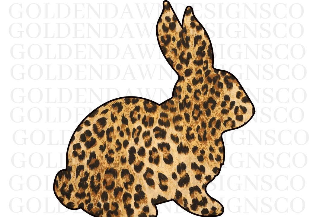 Easter Bunny Png, Cheetah Animal Print Easter Bunny Sublimation Design ...