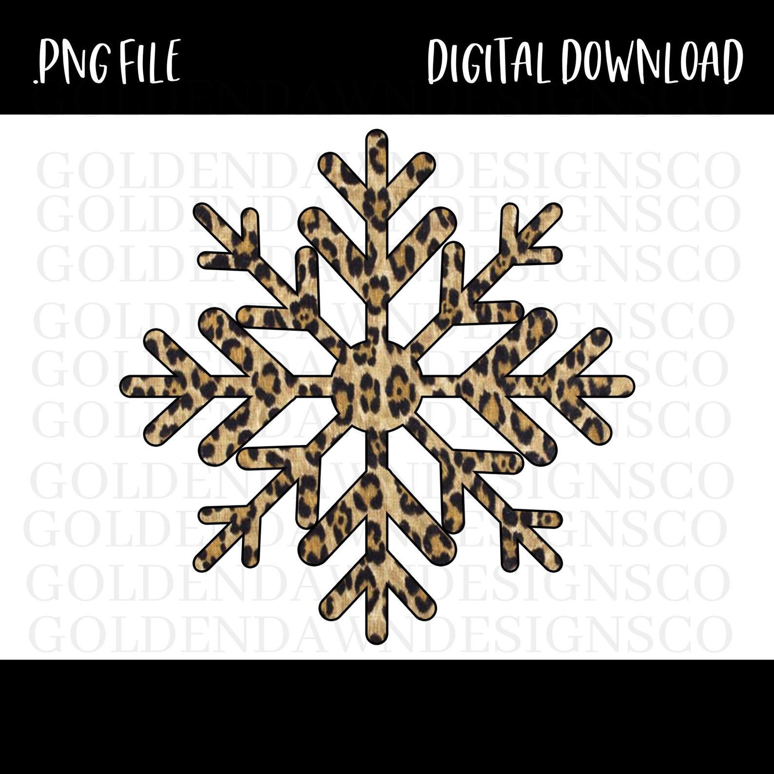 Snowflake Png File Leopard Snowflake Png Christmas | Etsy