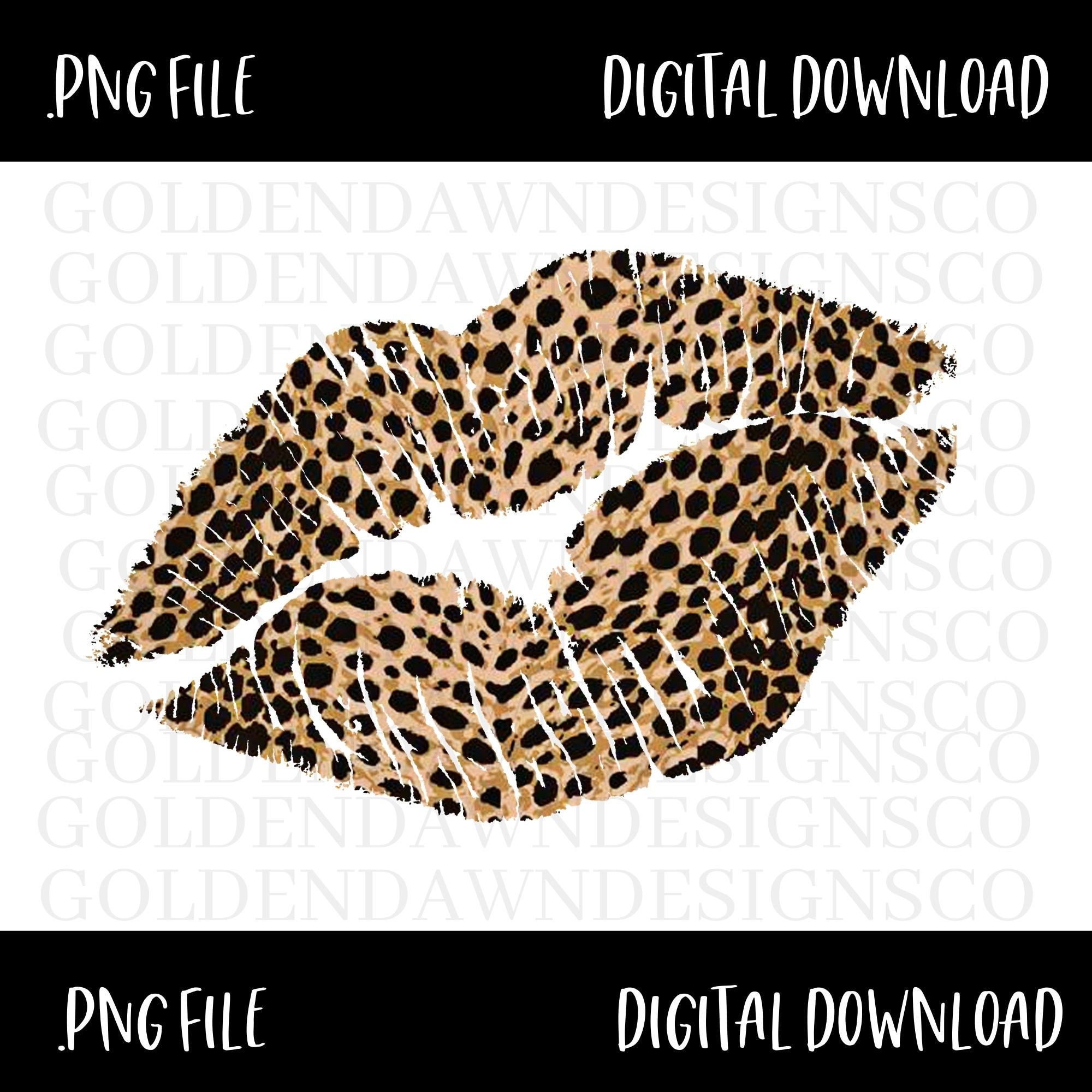 Cheetah Print Lips PNG Leopard Print Lips Sublimation Lips Kiss ...