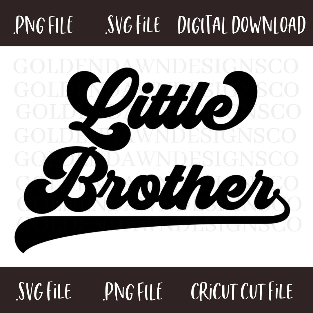 Little Brother SVG, Retro Little Brother Svg Cameo Cricut Silhouette ...