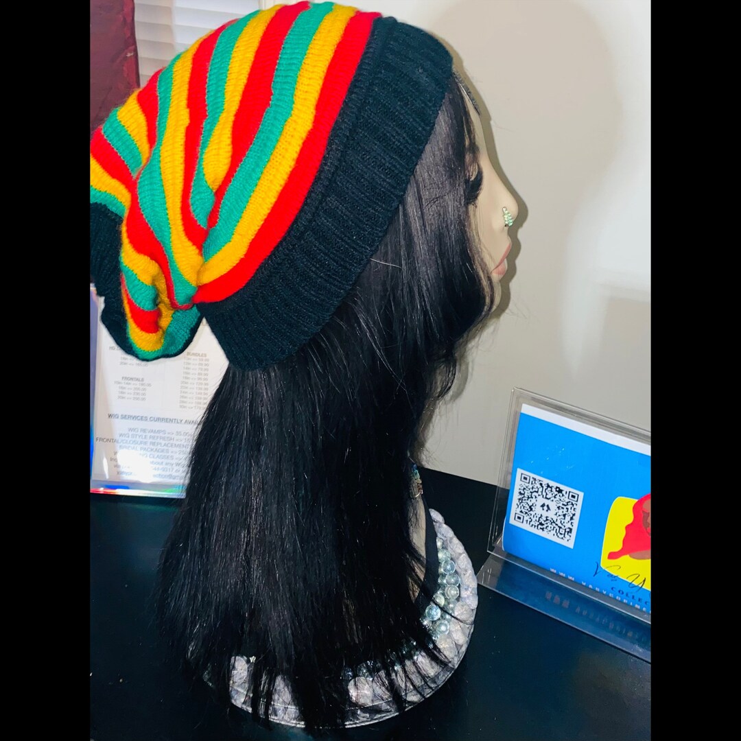 Rasta Crochet Slouch Hat Dreadlock Hat Slouchy Beanie - Etsy