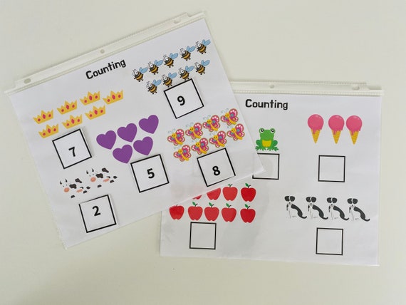 Interactive Counting Objects 1-10 Girl theme/ Busy Binders | Etsy