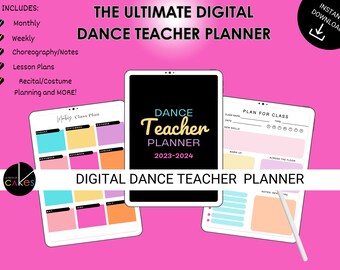 Digital Planner Template, Dance Studio Owner Organizer, Dance Teacher ...