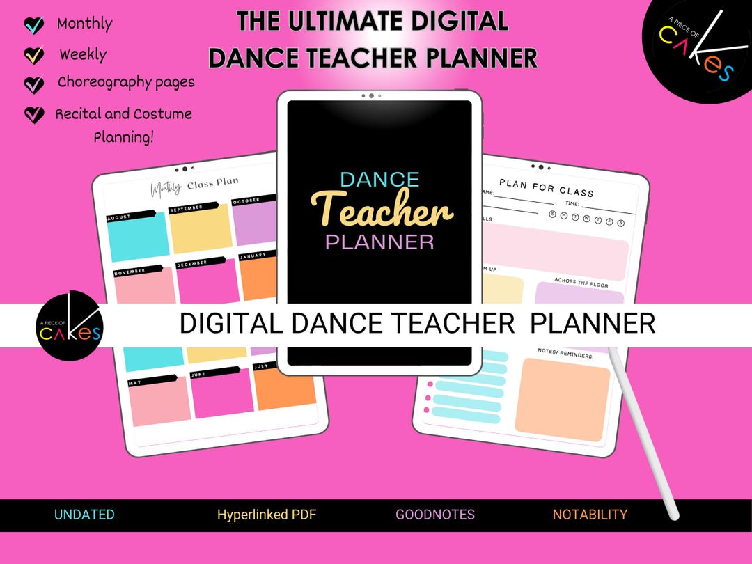 Dance Teacher Planner, Dance Teacher Gifts, Digital Teacherplanner ...