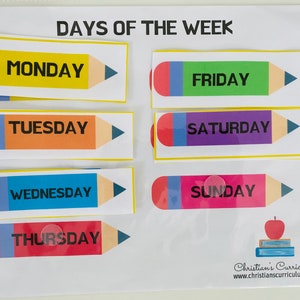Days of the Week Learning Printable/ Busy Binders /activity Worksheet ...