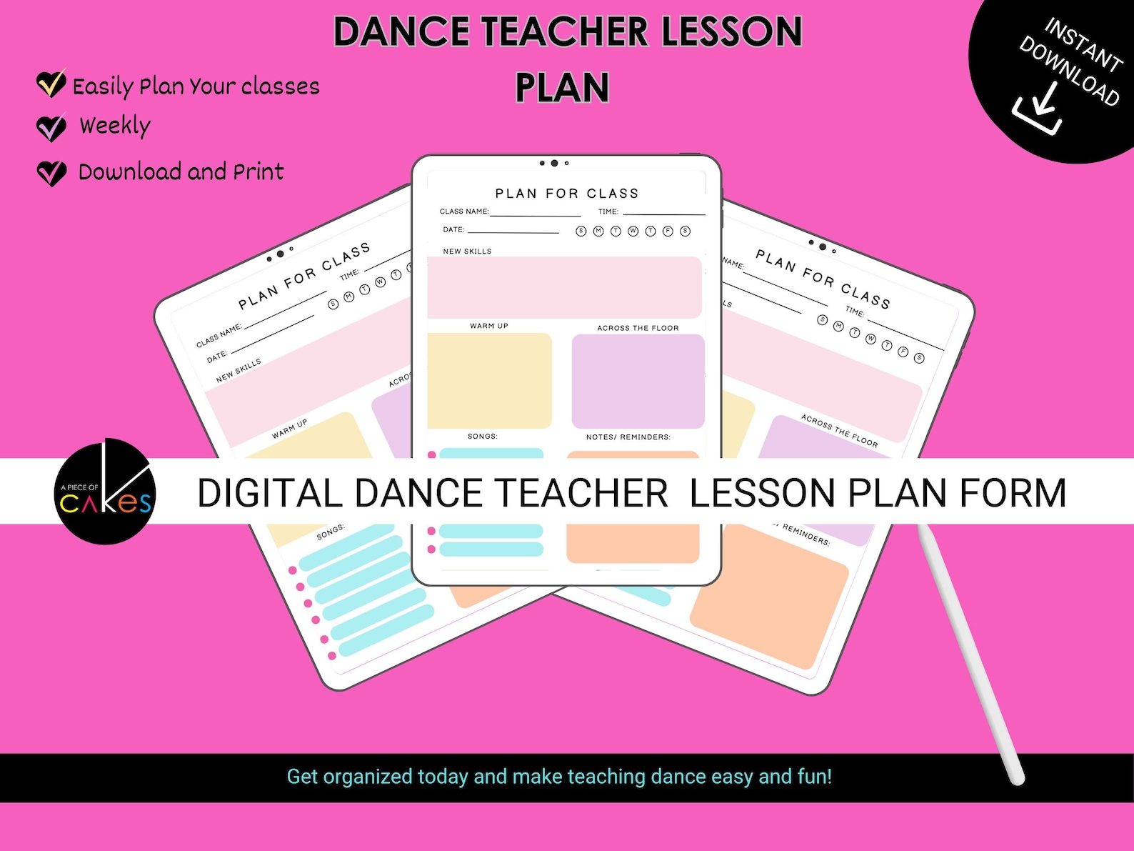 Dance Teacher Printable Lesson Plan, Dance Teacher Lesson Plan, Dance ...